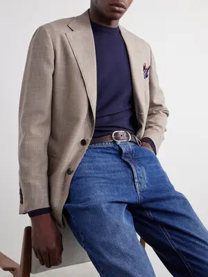 Canali Wool Crew Neck Sweater - Blue