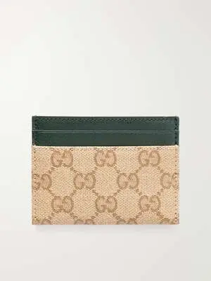 Gucci Essence Classic Leather-trimmed Coated-canvas Cardholder