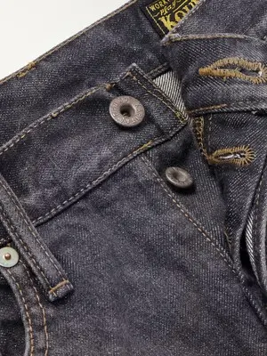 Kapital Monkey Cisco Straight-leg Leather-trimmed Embellished Jeans
