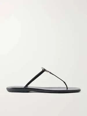 Gucci Gg-embellished Leather Flip Flops