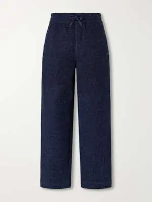 Loewe Wide-leg Cotton-blend Terry Drawstring Trousers - Navy