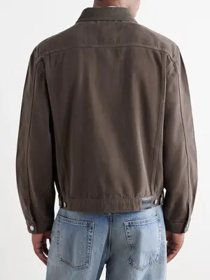FRAME Cotton-canvas Jacket With Suede Collar