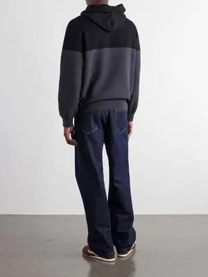 Loewe Anagram-embossed Leather-trimmed Cotton-jersey Hoodie