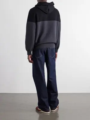 Loewe Anagram-embossed Leather-trimmed Cotton-jersey Hoodie