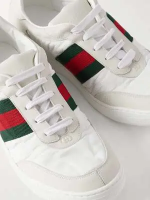 Gucci Screener 2.0 Suede-trimmed Shell Sneakers