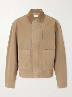 Dries Van Noten Corduroy-trimmed Cotton-canvas Jacket - Beige