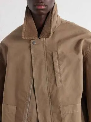 Dries Van Noten Corduroy-trimmed Cotton-canvas Jacket