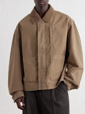 Dries Van Noten Cotton-canvas Jacket With Corduroy Trim
