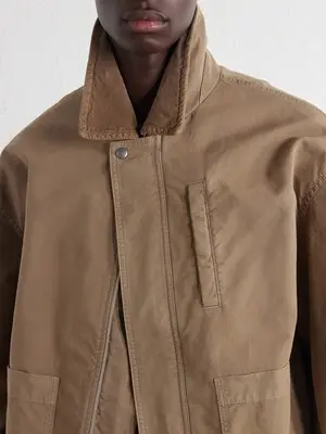 Dries Van Noten Cotton-canvas Jacket With Corduroy Trim