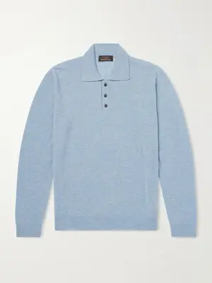 SLOWEAR Cashmere-blend Polo Sweater - Blue