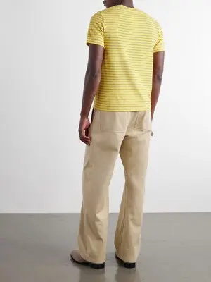 Loewe Logo-embroidered Striped Cotton-blend Terry T-shirt
