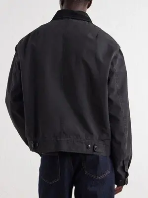 Dries Van Noten Corduroy-trimmed Cotton-canvas Jacket - Gray