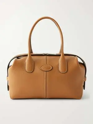 TOD'S Bauletto Textured-leather Tote - Tan