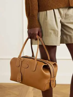 TOD'S Bauletto Textured-leather Tote