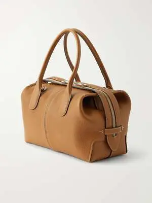 TOD'S Bauletto Textured-leather Tote