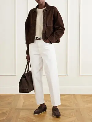 TOD'S Logo-embossed Suede Tote