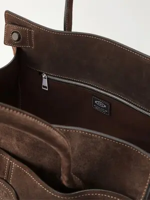 TOD'S Logo-embossed Suede Tote