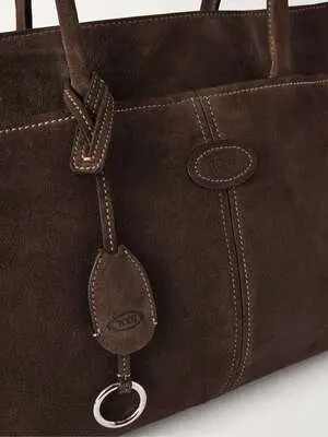 TOD'S Logo-embossed Suede Tote