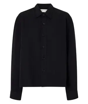 Studio Nicholson Garment-dyed Cotton And Linen-blend Shirt - Black
