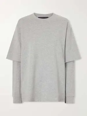 Tibi Layered Cotton-jersey T-shirt