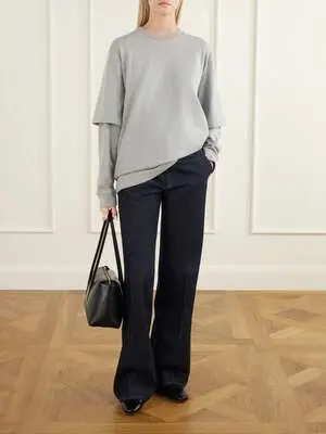 Tibi Layered Cotton-jersey T-shirt