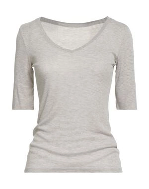Majestic Filatures Light Viscose Striped T-shirt - Grey