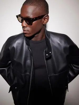 Bottega Veneta Bold Ribbon Stud D-frame Sunglasses