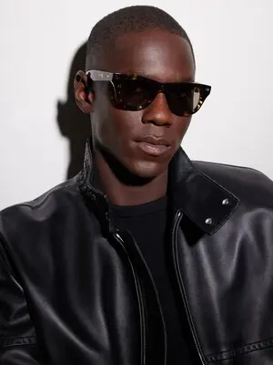 Bottega Veneta Bold Ribbon Stud D-frame Sunglasses