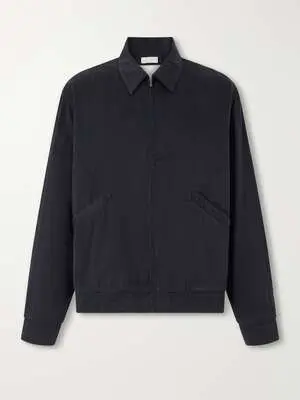 A.PRESSE Silk-blend Gabardine Bomber Jacket - Black