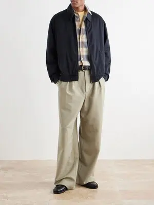 A.PRESSE Silk-blend Gabardine Bomber Jacket