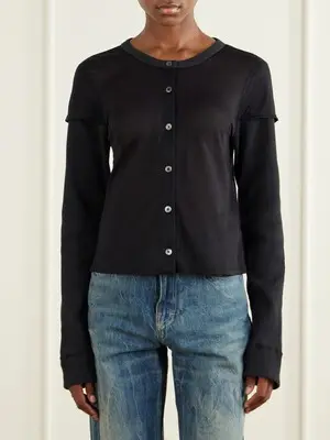 Our Legacy Layered Cotton-blend Cardigan - Black