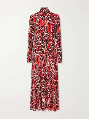 Proenza Schouler White Label Mabel Printed Jersey Maxi Dress - Red