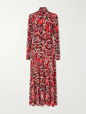 Proenza Schouler White Label Mabel Printed Jersey Maxi Dress - Red