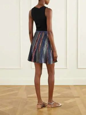 Missoni Striped Metallic Crochet-knit Mini Skirt