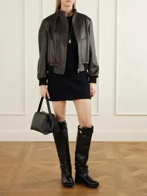 JIMMY CHOO Buckled Leather Knee-high Boots - Black