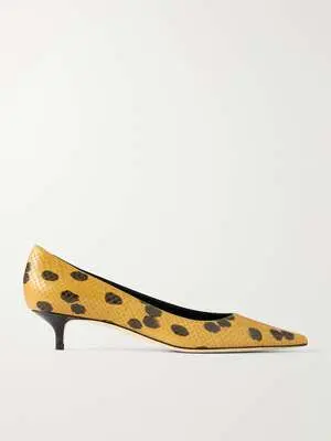 JIMMY CHOO Amelia 30 Leopard-print Snake-effect Leather Pumps - Multi