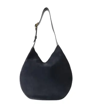 NILI LOTAN Jagger Suede Shoulder Bag - Navy