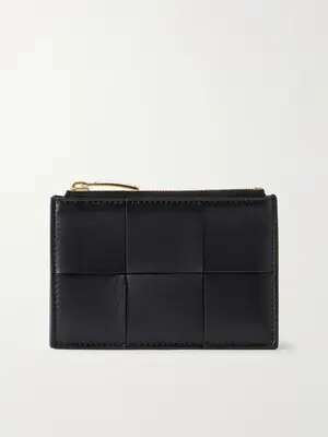 Bottega Veneta Cassette Intrecciato Leather Cardholder - Black
