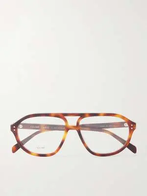 Celine Triomphe Aviator-frame Acetate Optical Glasses - Tortoiseshell