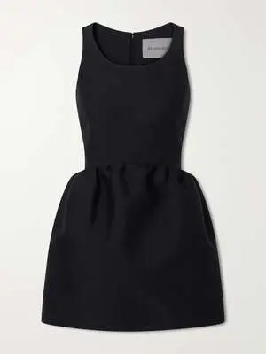 Balenciaga Wool And Silk-blend Mini Dress - Black