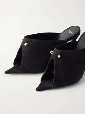 Balenciaga Midnight City Studded Suede Mule