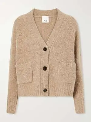 ALLUDE V-neck Cashmere Cardigan - Camel