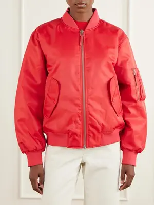 ANINE BING Leon Shell Bomber Jacket - Red