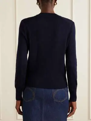AMI Paris Adc Embroidered Merino Wool Sweater
