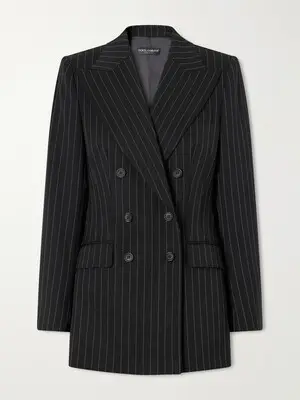 Dolce & Gabbana Pinstripe Wool-blend Double-breasted Blazer