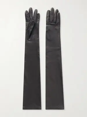 Balenciaga Leather Gloves - Black