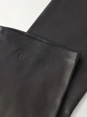 Balenciaga Leather Gloves - Black