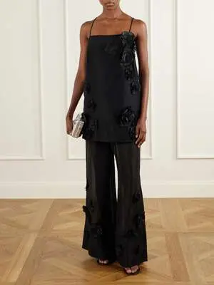 Aje Cloudscape Flower-appliqué Wide-leg Pants