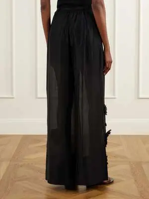 Aje Cloudscape Flower-appliqué Wide-leg Pants