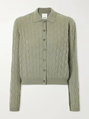 ALLUDE Cable-knit Cashmere Cardigan